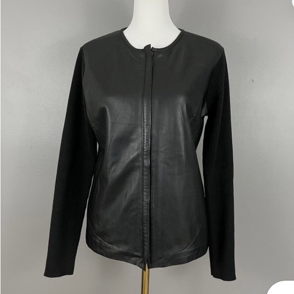 Charter Club | Jackets & Coats | Charter Club Leather Mixed Sweater ...